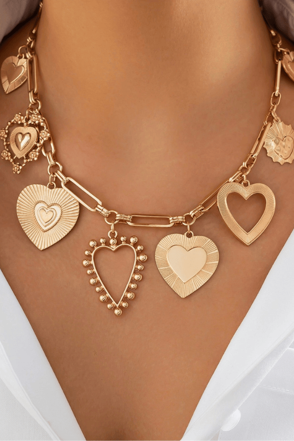 Casey Gold Heart Charm Necklace – FarmGirl Frosting, LLC